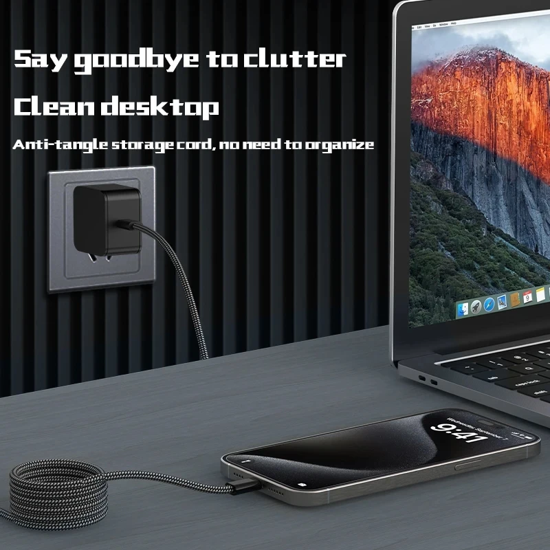 כבל מגנטי לשמירה על ארגון וסדר לטעינה מהירה 100W והעברת נתונים לכל סוגי ...