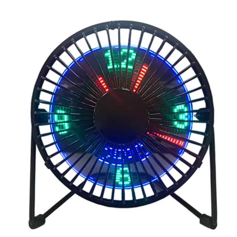 מאוורר USB שקט ממתכת עם תצוגת LED של שעון וטמפרטורה למחשב ולרכב – LCP ...